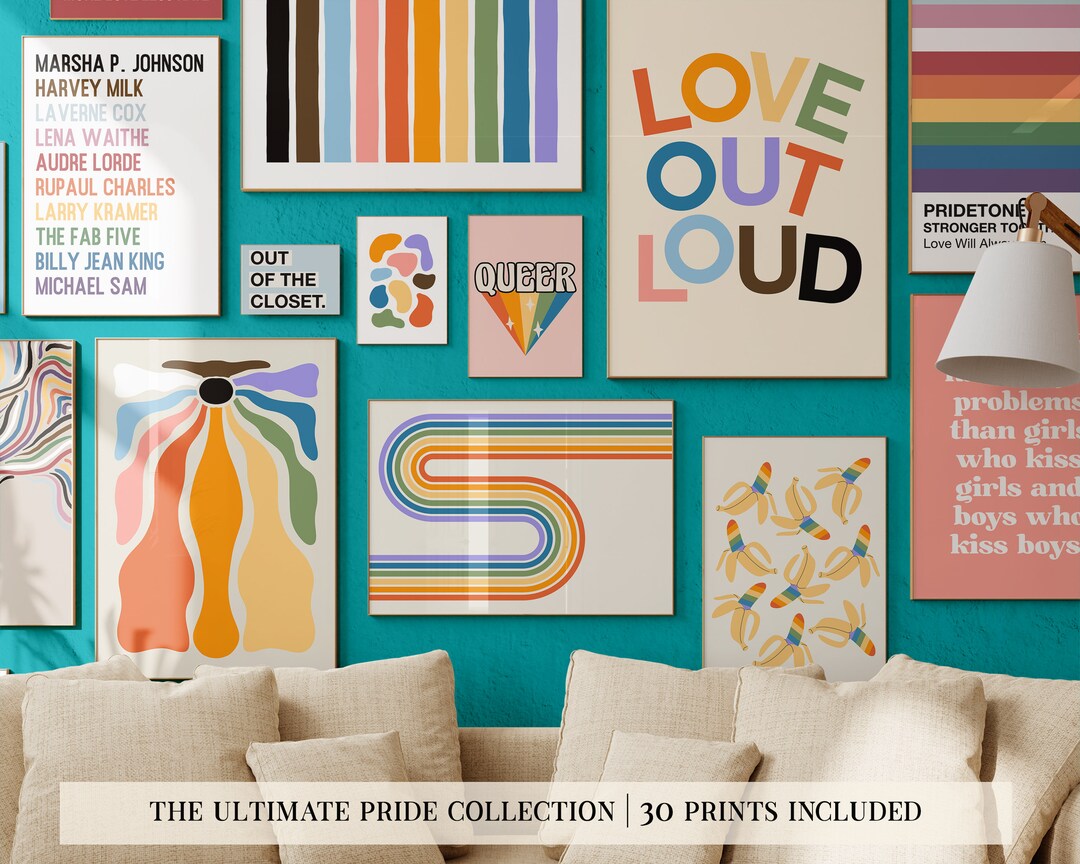 Pride Art Mega Bundle 30 PRINTABLES Rainbow Pride Decor Queer Art LGBTQ ...