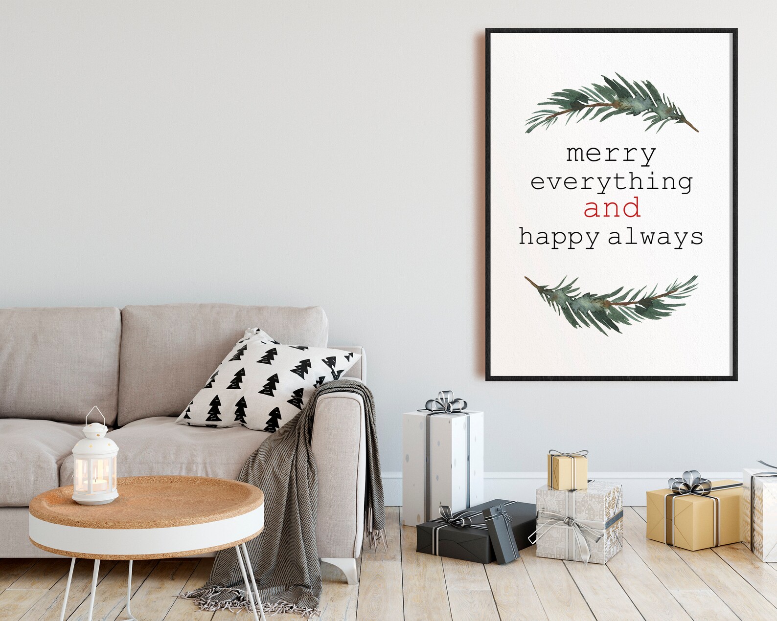 Merry Everything and Happy Always Wall Art Christmas Wall - Etsy