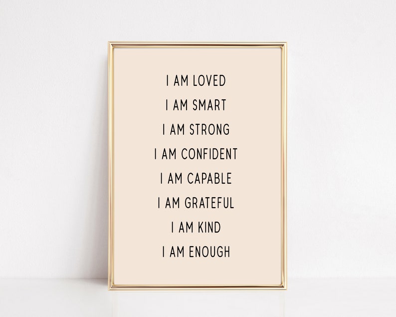 Affirmations Wall Art | Gender Neutral Nursery Decor | Boho Kids Room ...