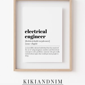 Electrical Engineer Definition Print Electrical Engineer Gifts Engineer ...