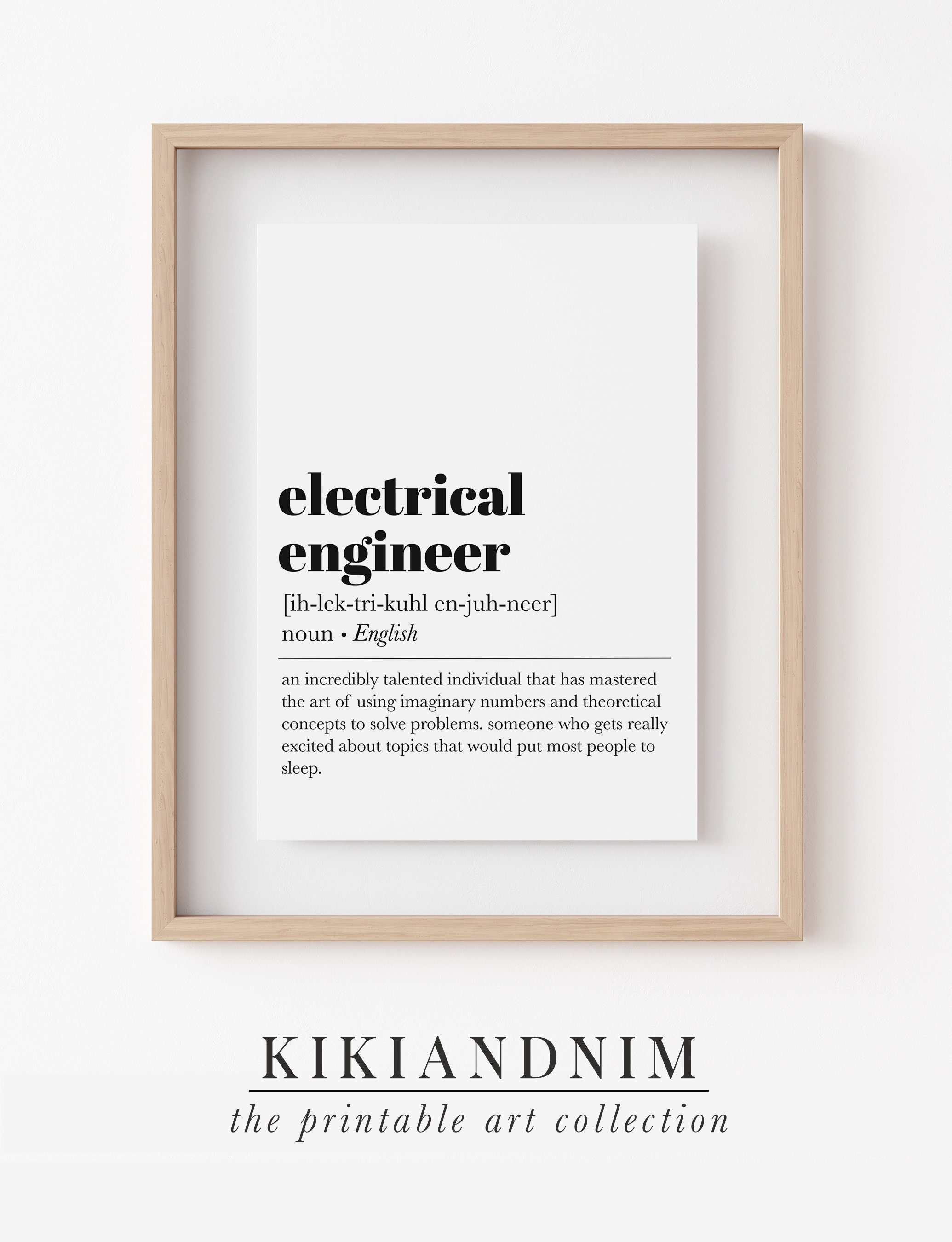 Electrical Engineer Definition Print | Electrical Engineer Gifts ...