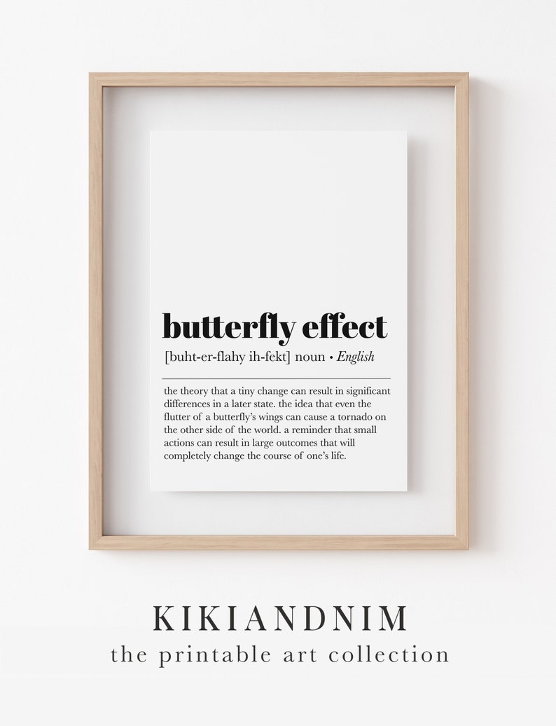 Butterfly Effect Definition Print Inspirational Wall Art - Etsy