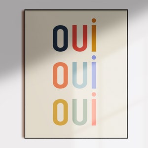 Oui Oui Art Print | French Home Decor | French Art Print | French Wall ...