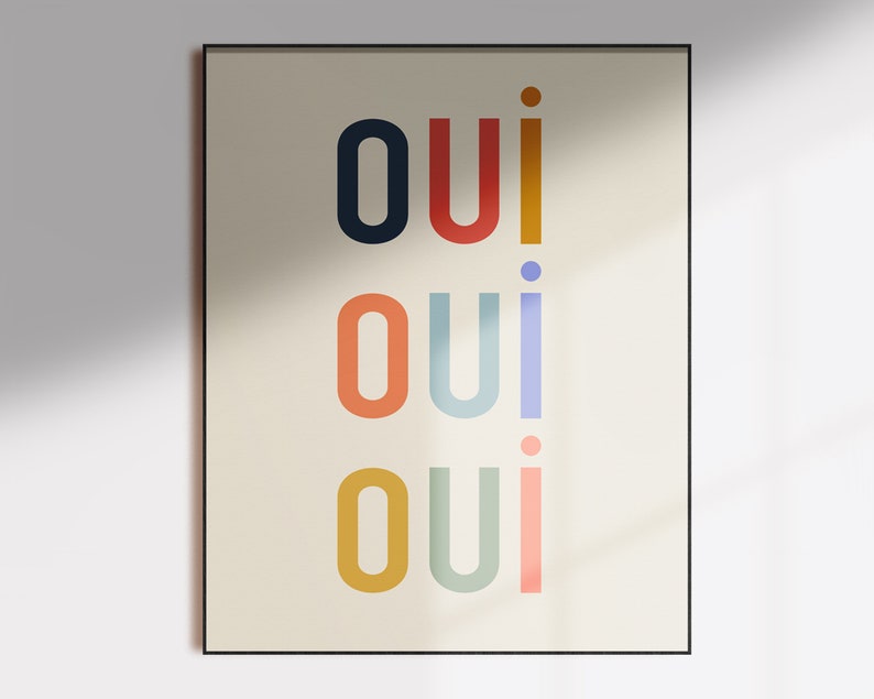 Oui Oui Art Print French Home Decor French Art Print | Etsy