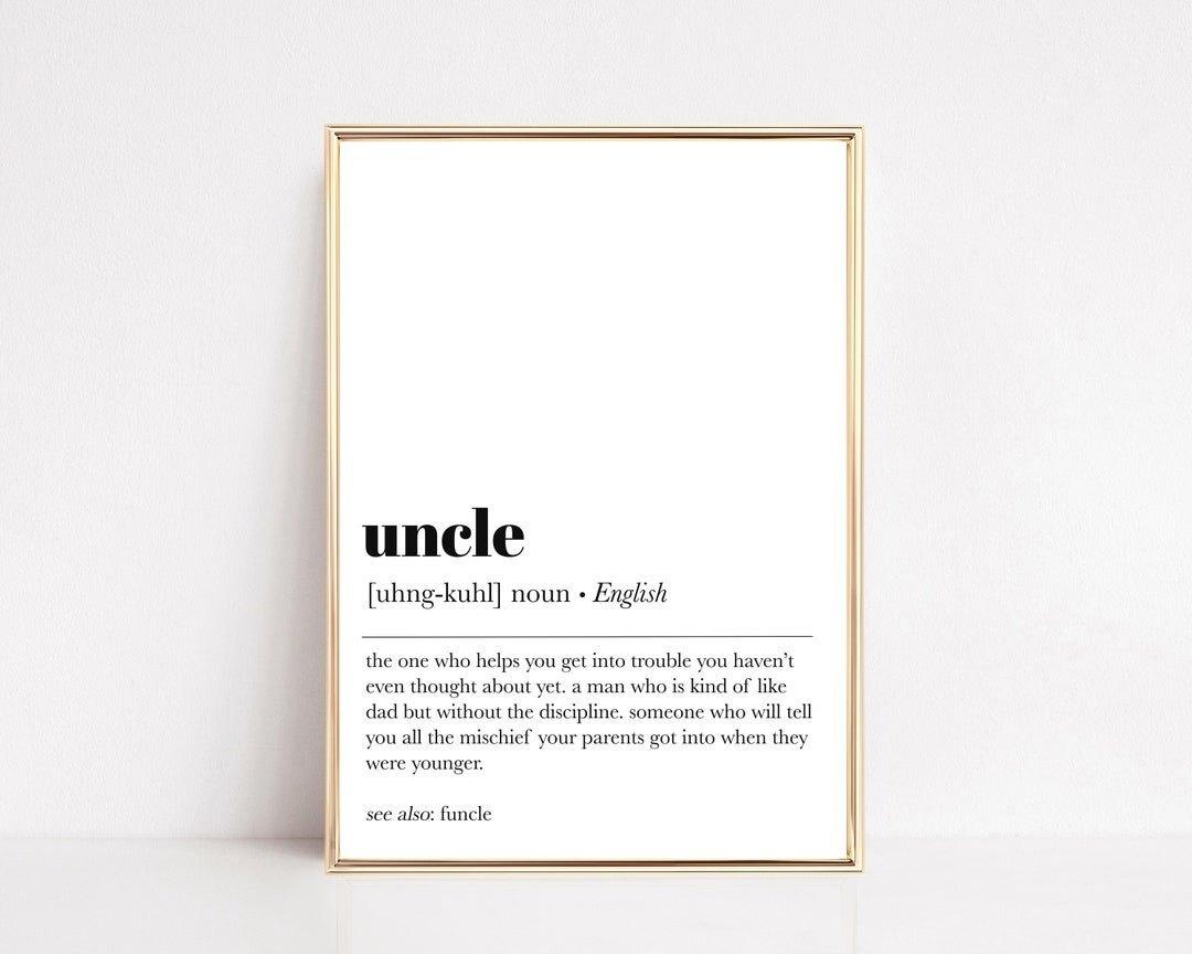 Uncle Definition Print Christmas Gift for Uncle Funcle Print Uncle ...
