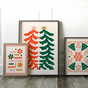 Retro Christmas Prints | 16 Christmas Printables | Boho Christmas Wall ...