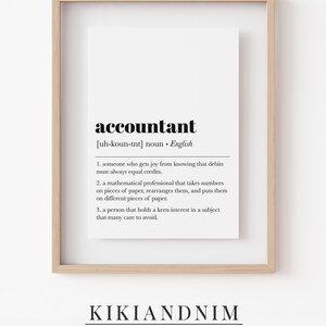 Accountant Definition Print | Accountant Office Wall Art | Funny Gift ...