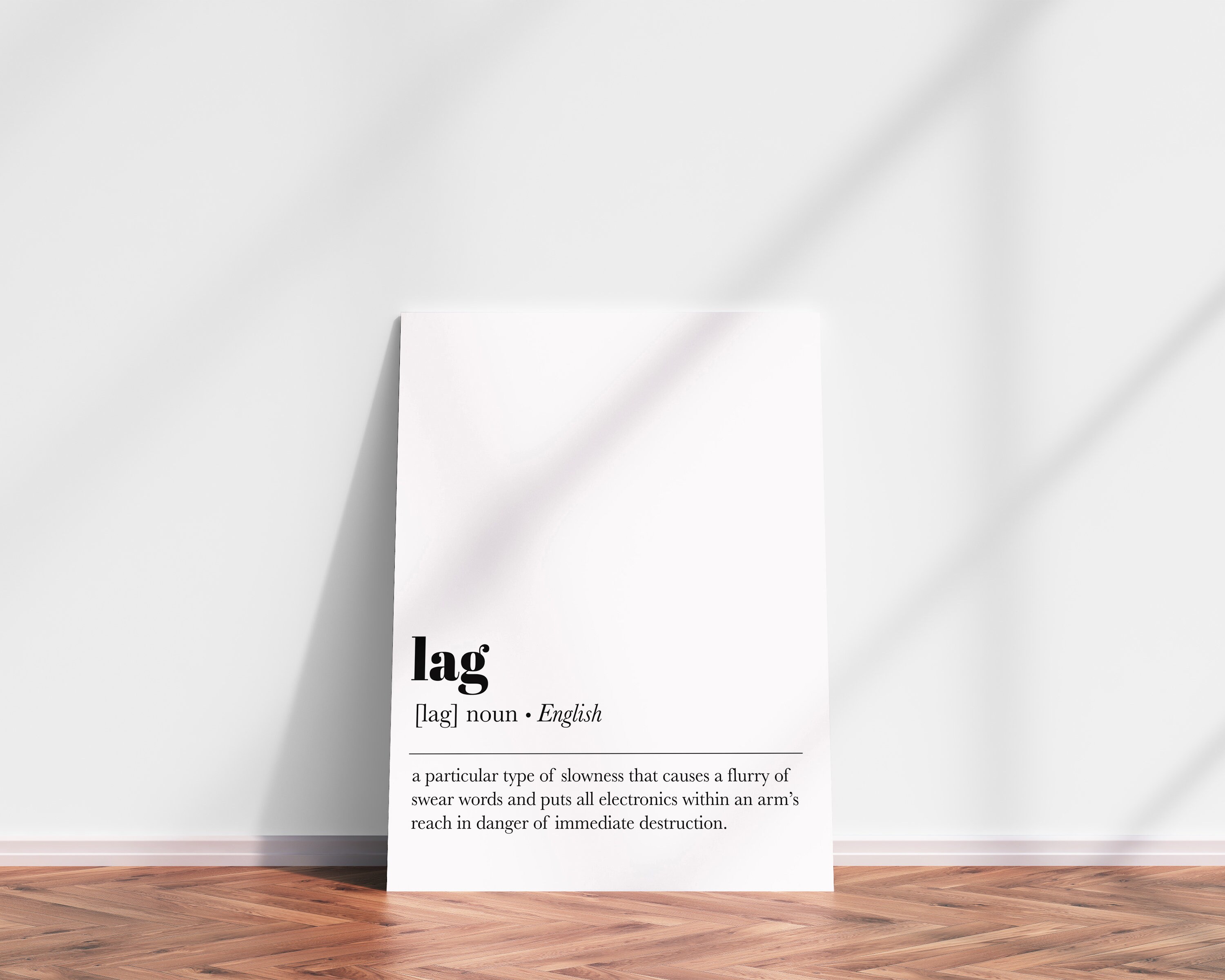 Lag Definition Print Gaming Wall Art Set Gamer Print | Etsy