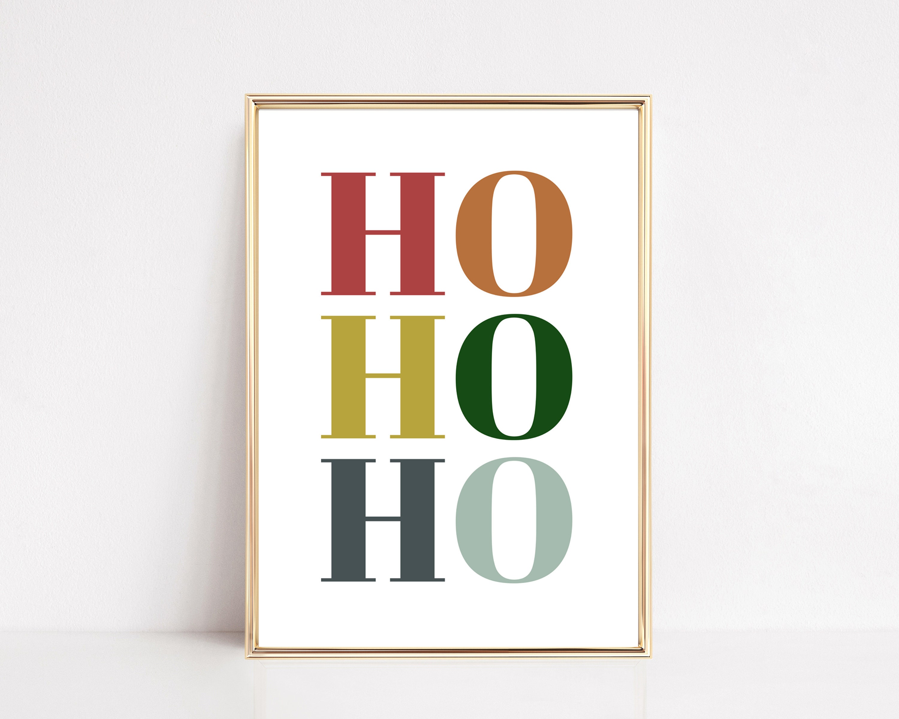 Printable Holiday Decor Ho Ho Ho Print Colorful Christmas - Etsy