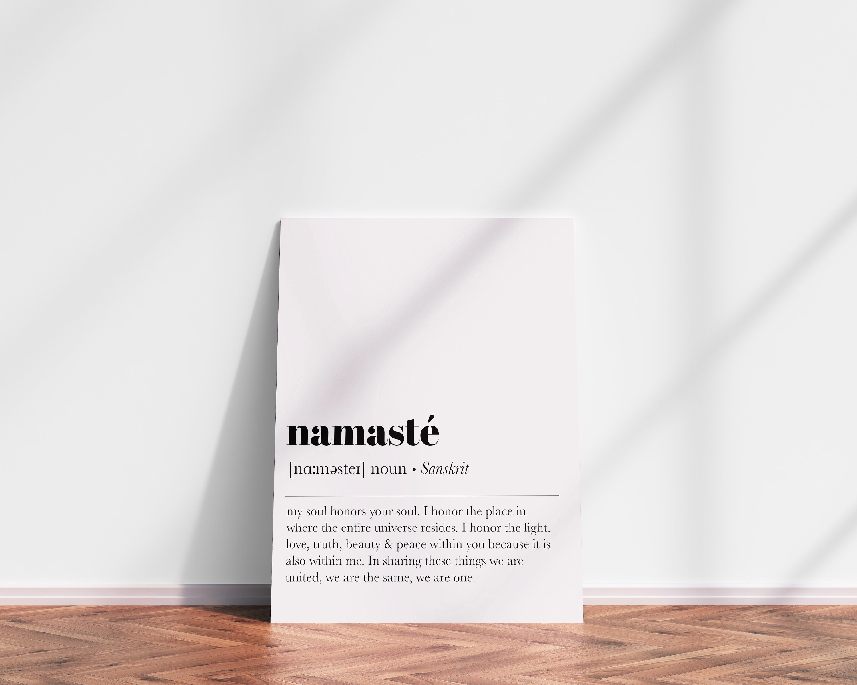 Namaste Definition Print Yoga Wall Art Namaste Wall Art - Etsy