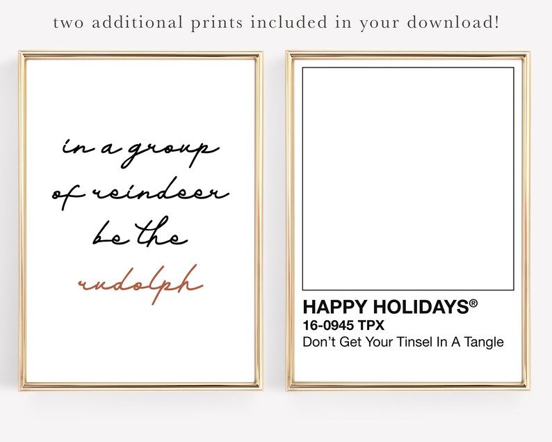 Funny Christmas Wall Art | Set of 8 CHRISTMAS PRINTS | Holiday Decor ...