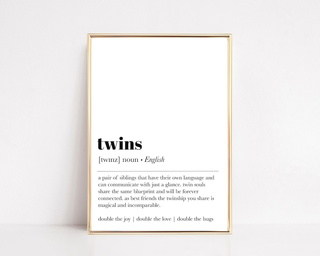 Twins Definition Print | Twin Nursery Decor | Twin Girls Decor | Twin ...
