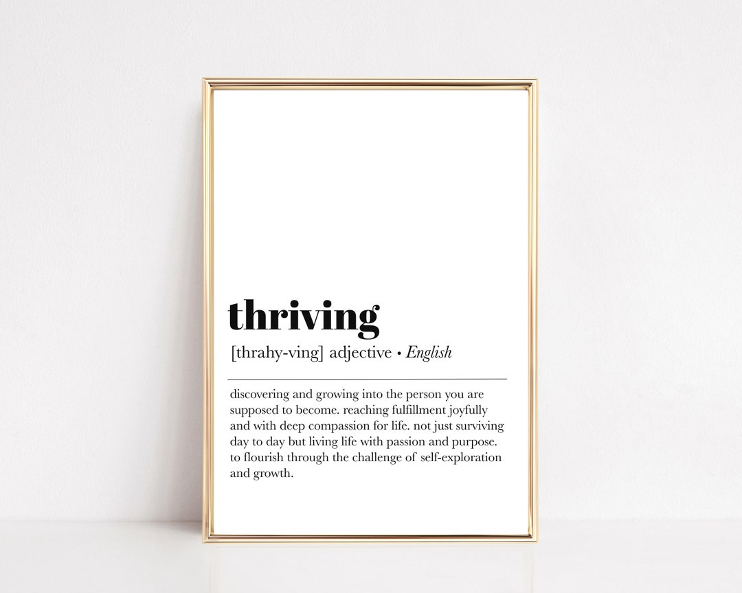 Thriving Definition Print Therapy Office Decor Self Care Wall Art ...