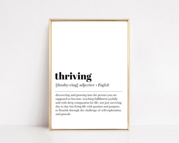 Thriving Definition Print Therapy Office Decor Self Care - Etsy