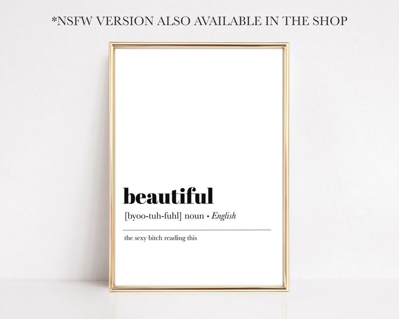 Beautiful Definition Print | Self Love Wall Art | Affirmation Wall Art ...