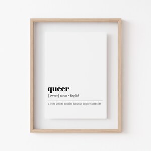 Queer Definition Print | Queer Wall Art | LGBTQ Gift | LGBT Pride Wall ...