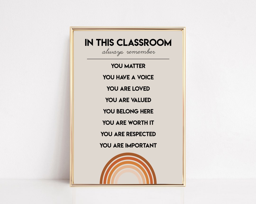 Classroom Rules Poster | Neutral Classroom Decor | Calm Neutral ...
