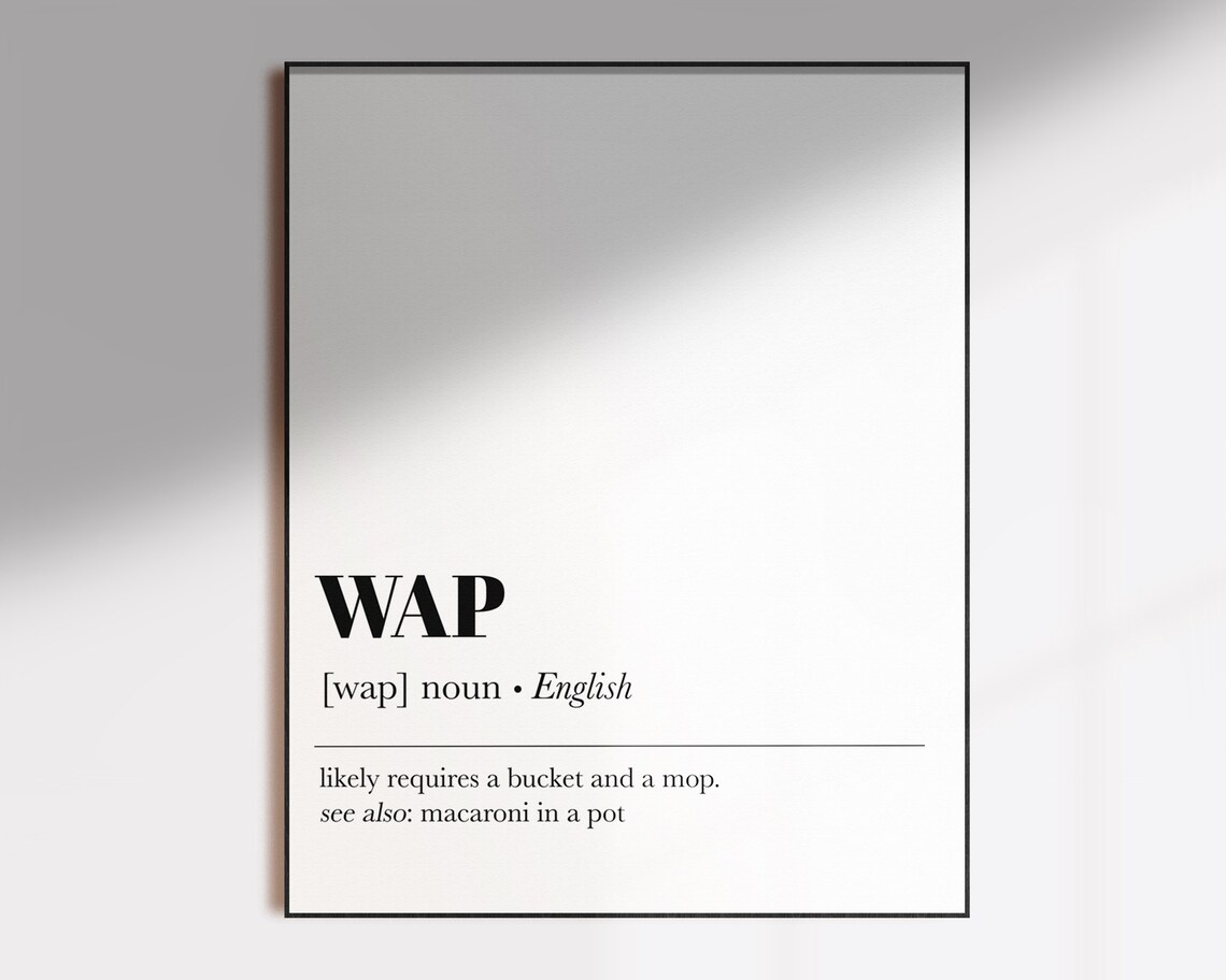 Wap definition print wap art print funny home decor dorm | Etsy