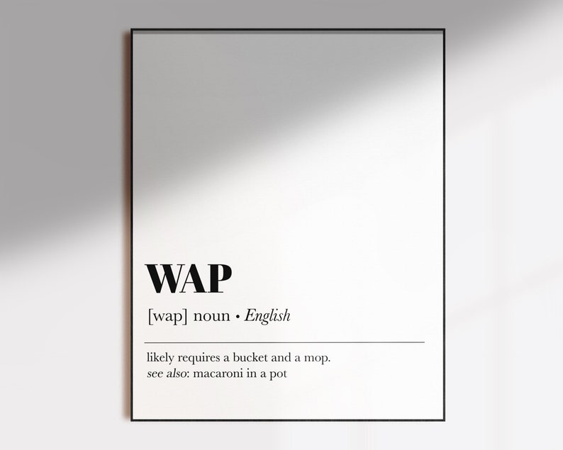 Wap Definition Print Wap Art Print Funny Home Decor Dorm - Etsy
