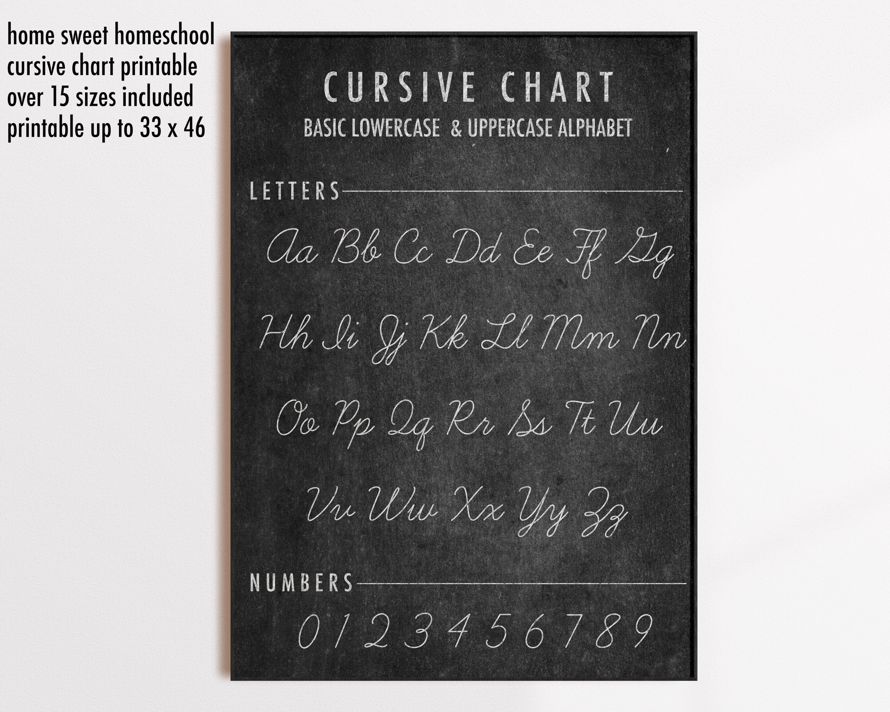 Cursive Alphabet Chart Classroom Decorations Charts Cursive Alphabet
