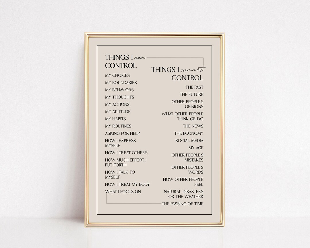 Things I Can Control Print | Mental Health Art | Therapy Office Decor ...