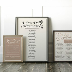 Self Care Poster Set of 2 Prints Self Care Wall Art Mental Health ...