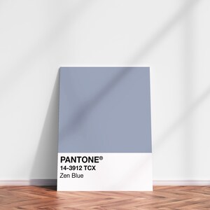 Pantone zen blue printable pantone poster home office | Etsy