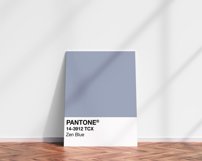 Pantone zen blue printable pantone poster home office | Etsy