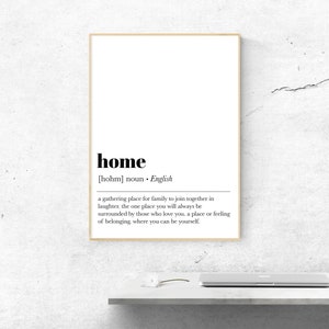 Home Definition Print Wall Art for Living Room Minimalist Poster Home ...