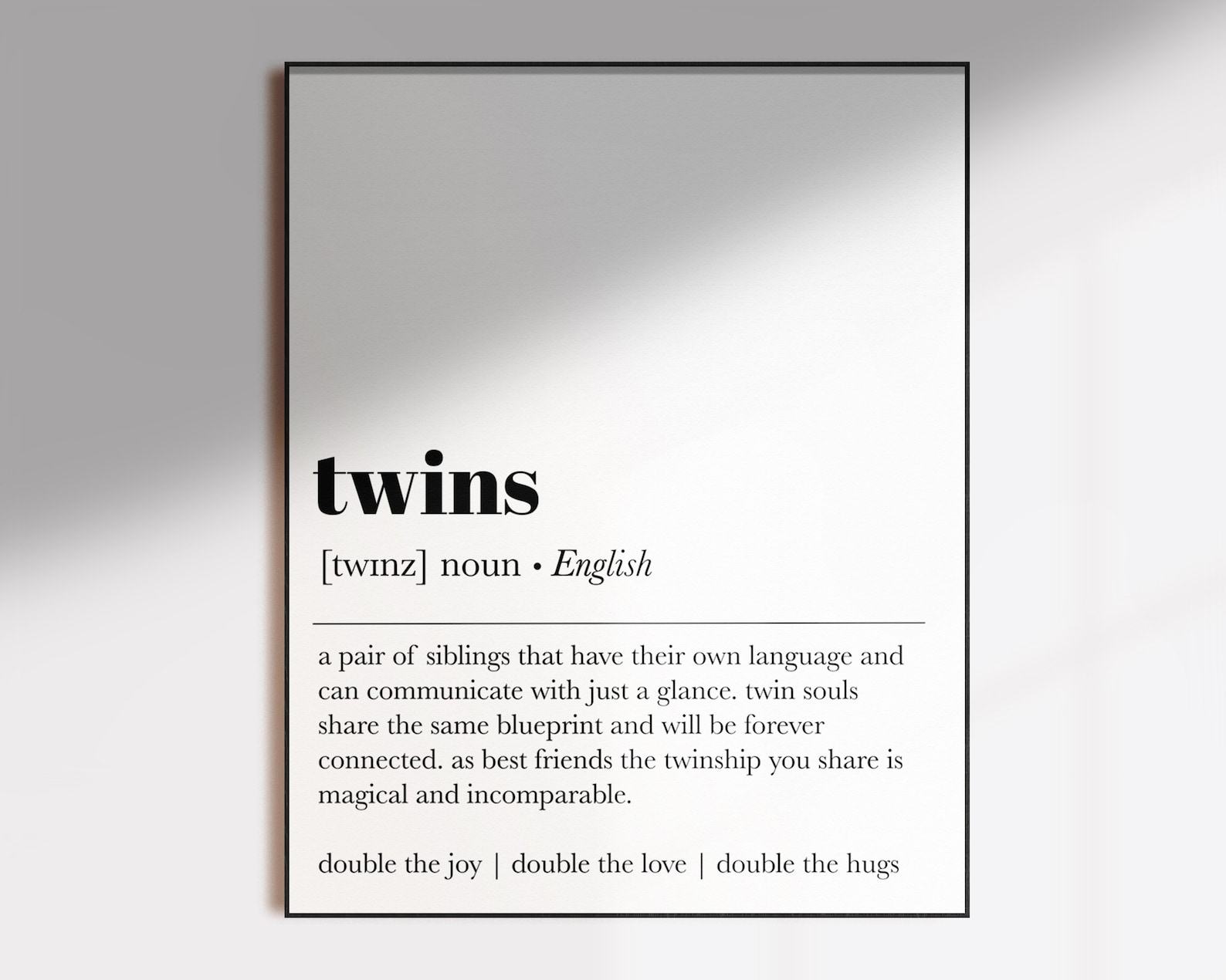 Twins Definition Print | Twin Nursery Decor | Twin Girls Decor | Twin ...