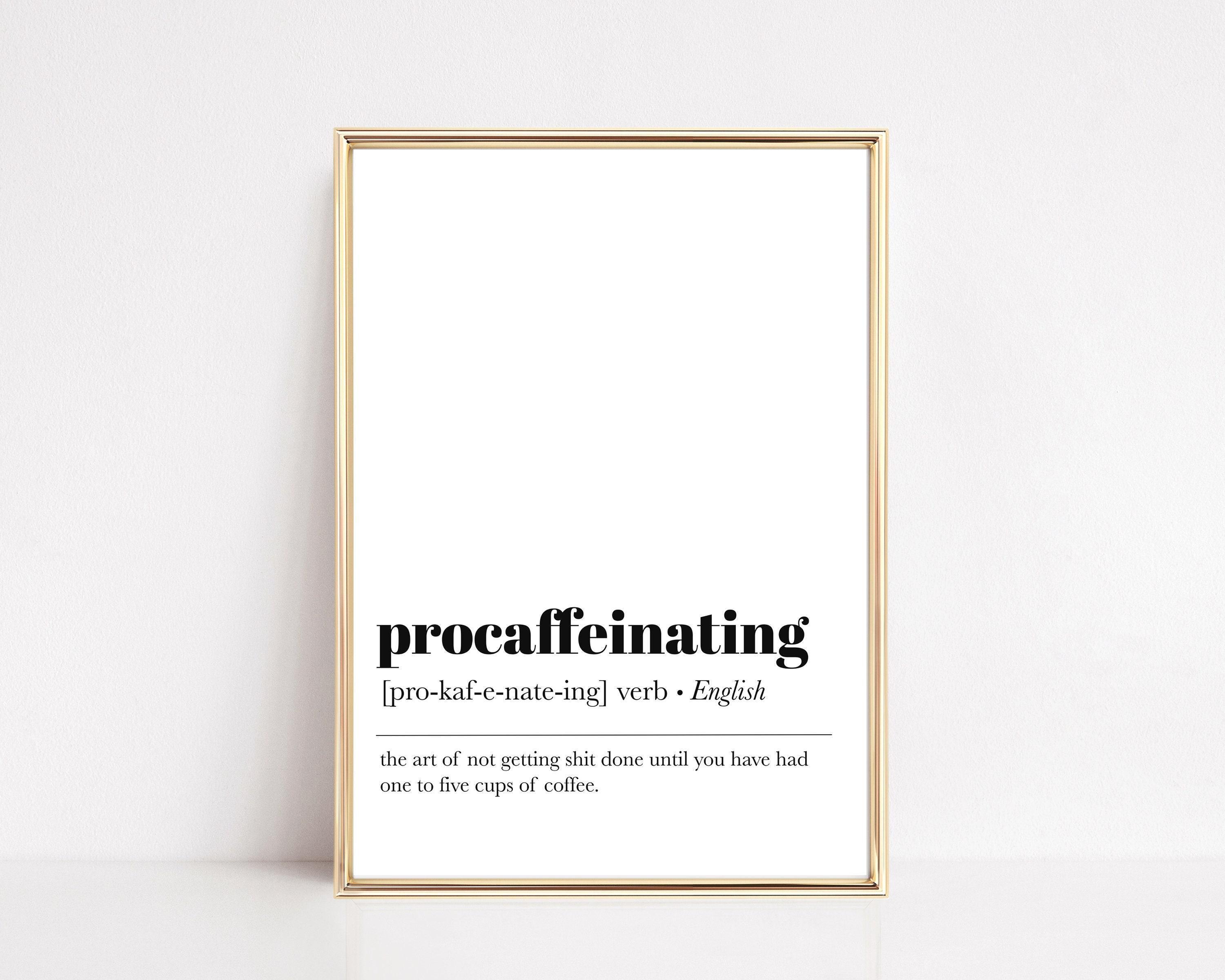 Coffee Bar Print | Procaffeinating Definition Print | Coffee Bar Printable | Coffee Print ...