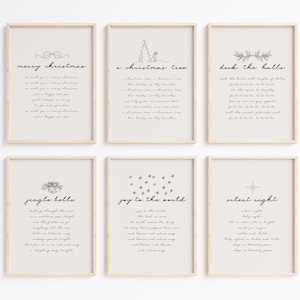 Neutral Christmas Decor | 7 CHRISTMAS PRINTS | Farmhouse Christmas Wall ...