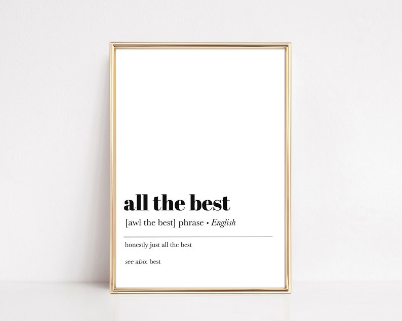 Home Office Decor | All the Best Definition Print | Zoom Background ...