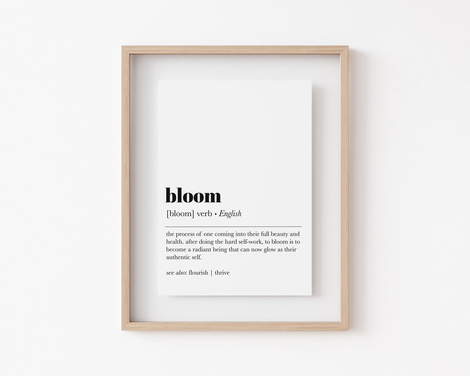 Bloom Definition Print | Manifest Poster | Self Care Wall Art ...