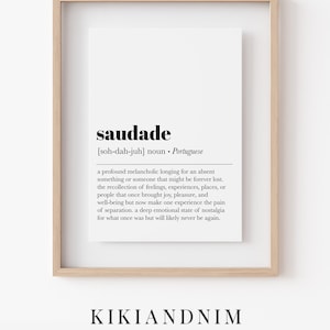 Saudade Definition Print | Portuguese Home Decor | Portuguese Gift ...