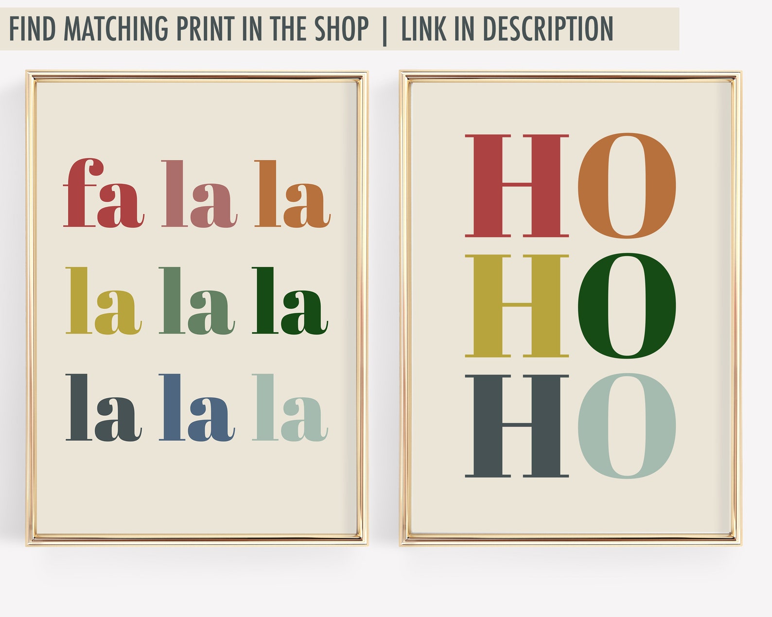 Fa la la printable fa la la sign holiday decor christmas | Etsy