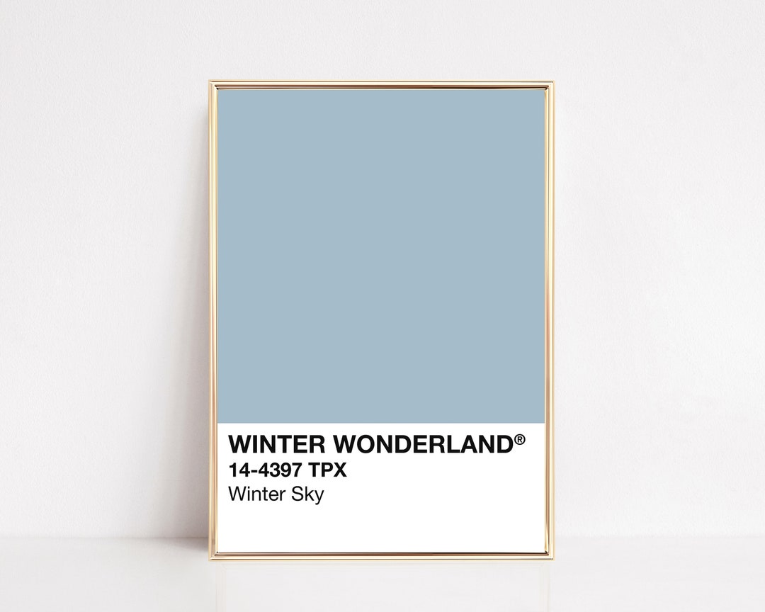 Winter Sky Print Printable Winter Wall Art Blue Color Block Poster ...