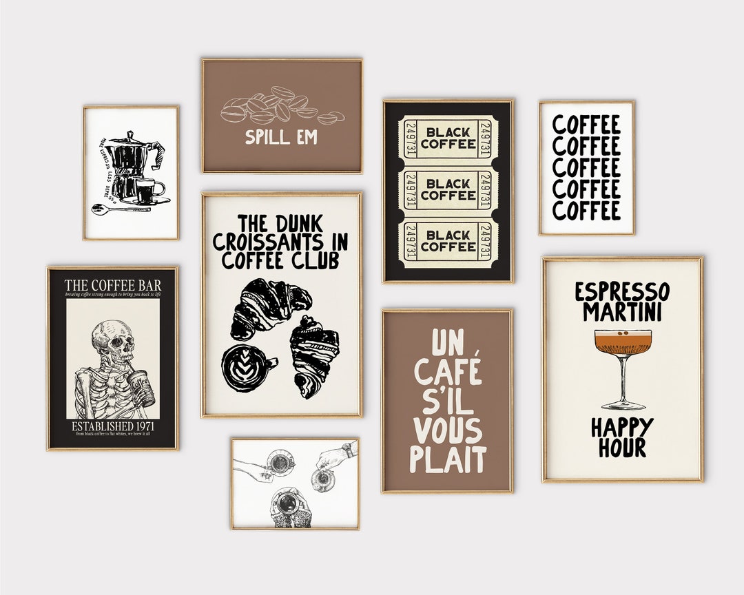 Coffee Wall Art Prints | Set of 9 Coffee Posters | Coffee Prints ...