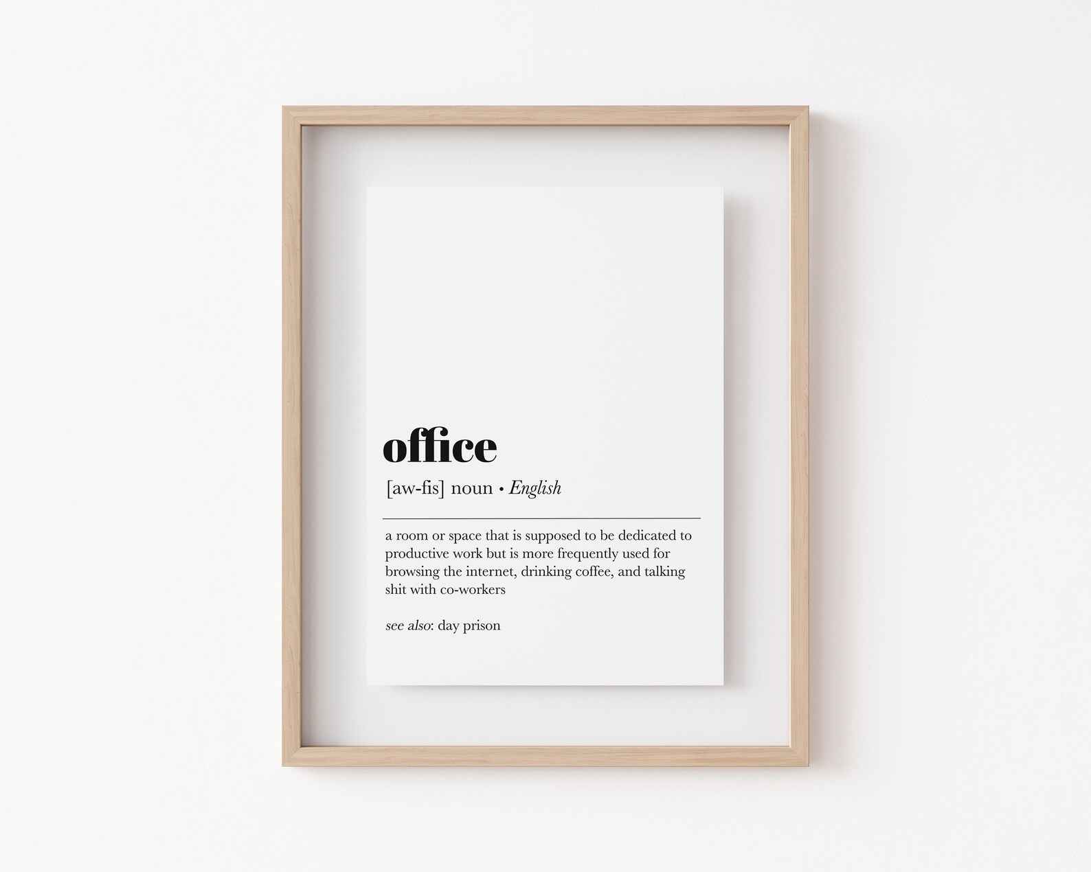 Office Definition Print Office Decor Funny Office Wall Art - Etsy