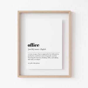 Office Definition Print | Office Decor | Funny Office Wall Art | Office ...