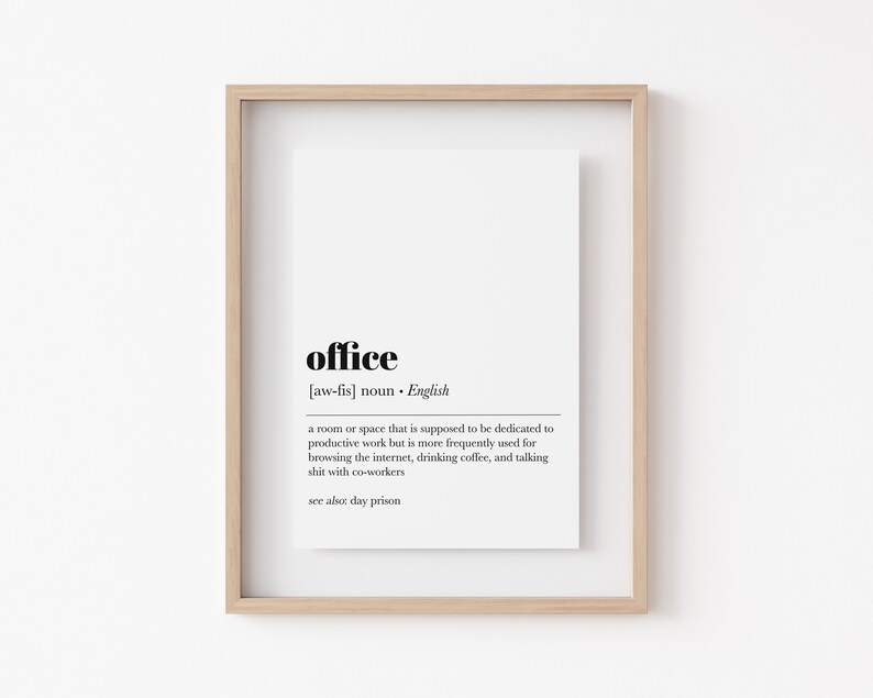 Office Definition Print Office Decor Funny Office Wall Art - Etsy