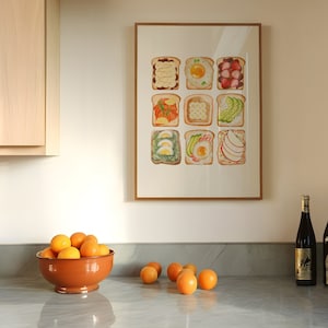 Toast Print | Cute Kitchen Poster | Kitchen Wall Art | Kitchen Wall ...