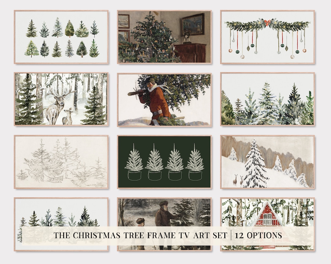 Samsung Frame Tv Art Christmas | Frame Tv Art Winter | Christmas Tree ...