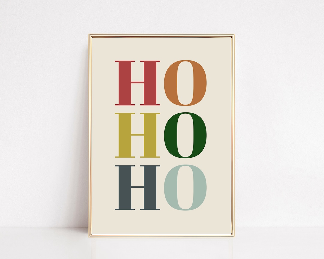 Ho Ho Ho Printable | Ho Ho Ho Print | Colorful Christmas | Modern ...