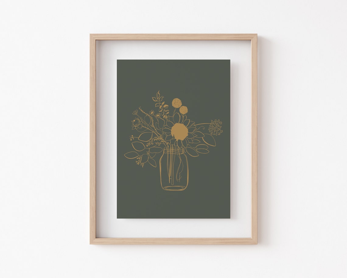 Fall Botanical Prints Boho Art Print Floral Wall Art | Etsy