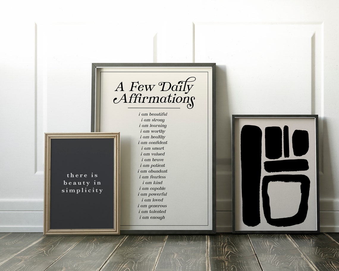 Daily Affirmations Wall Art Positive Affirmation Wall Art - Etsy