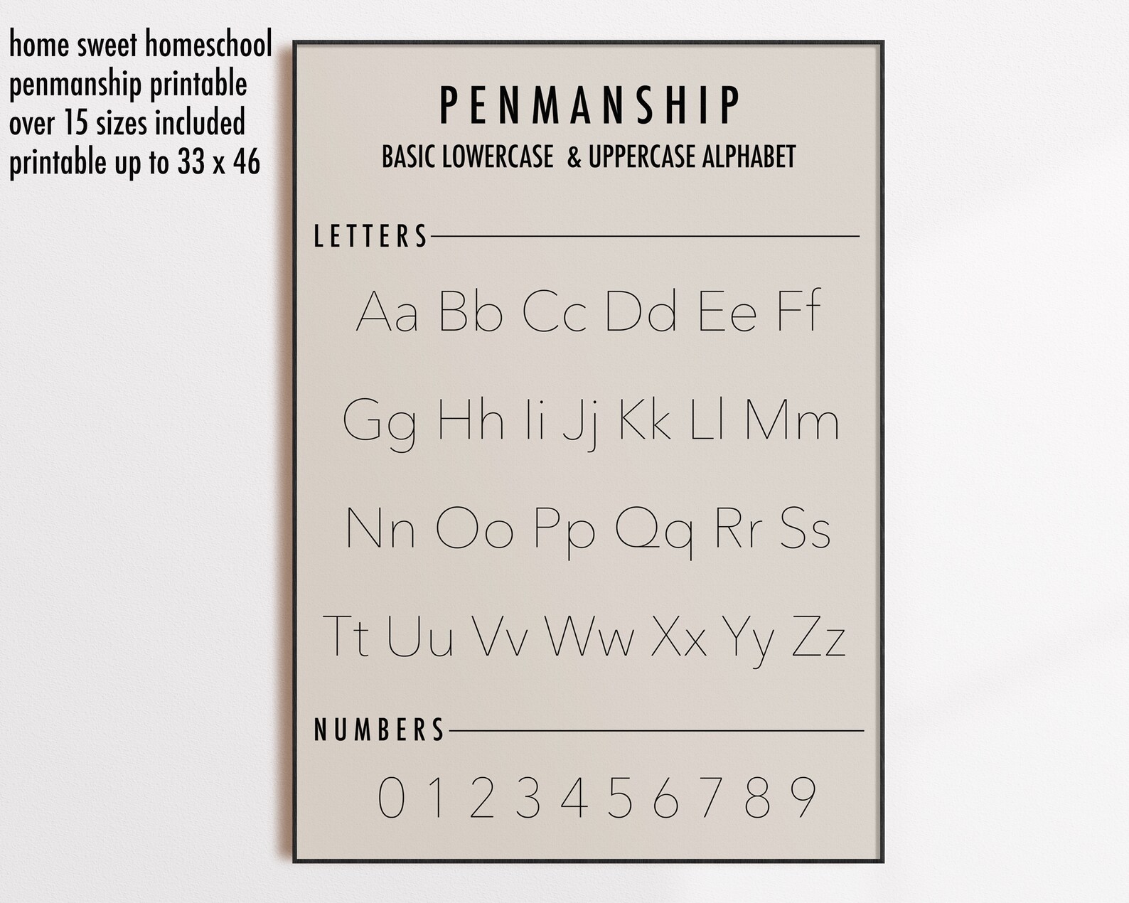 Educational Poster Penmanship Chart Homeschool Decor - Etsy