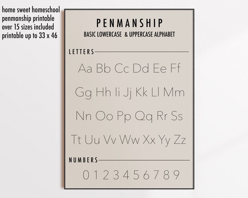 Educational Poster Penmanship Chart Homeschool Decor - Etsy