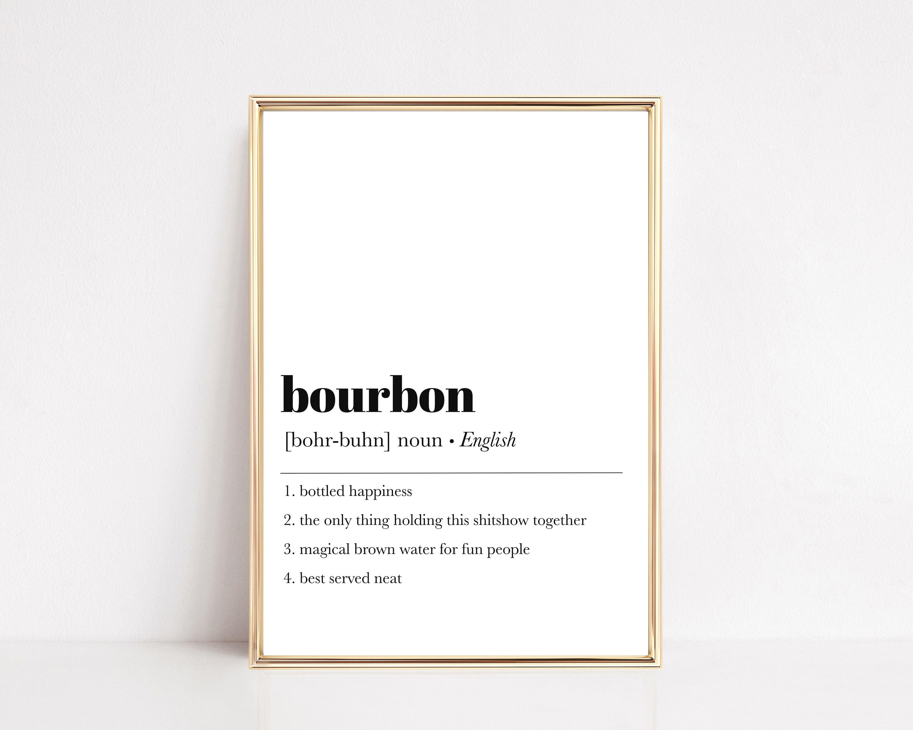 Bourbon Definition Print Bourbon Wall Art Bar Poster Bar - Etsy
