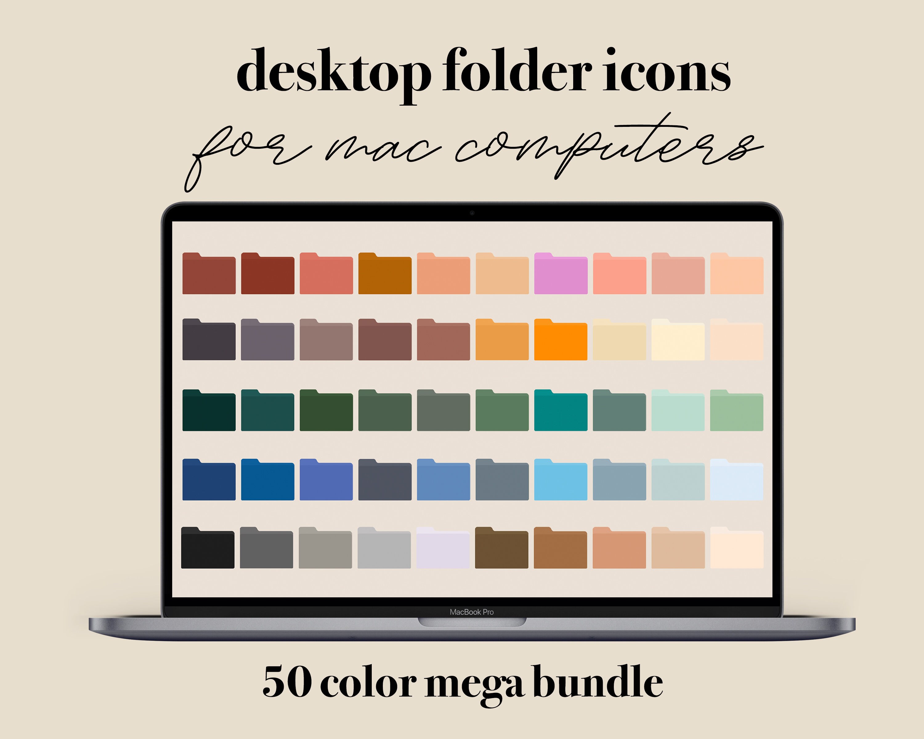 50 Desktop Folder Icons for Mac Mega Bundle of 50 Aesthetic - Etsy